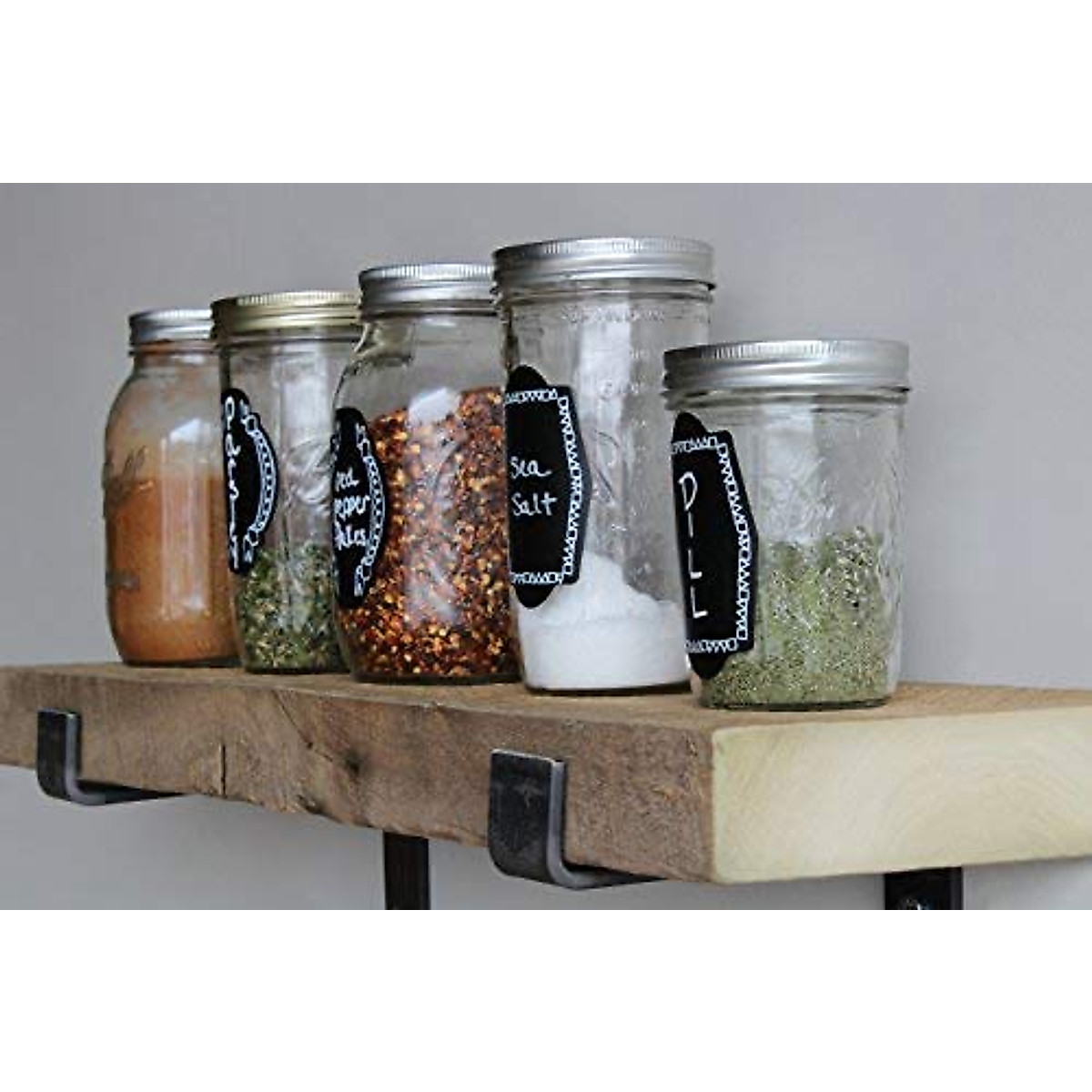 Reclaimed Wood Accent Shelves Rustic Industrial - Amish Handcrafted in Lancaster County, PA - Set of Two | 24 Inches, (Genuine Salvaged/Reclaimed with Raw Metal Brackets) (Natural 24" x 7" x 2")