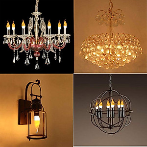 QLEE Led Flame Bulb E12 Candelabra Flame Bulbs 3 Watt 3 Mode LED Chandelier Bulb Flame Light Warm White Candle Light for Festival Hotel Bar Party Celebration Events Christmas Decorations