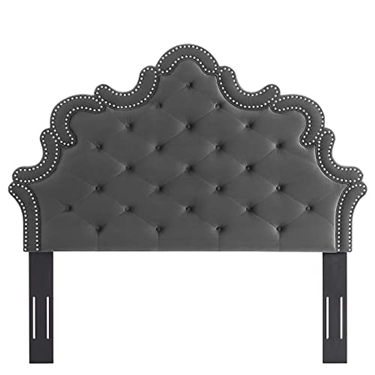 Modway Arabella Button-Tufted Performance Velvet Headboard, Full/Queen, Charcoal