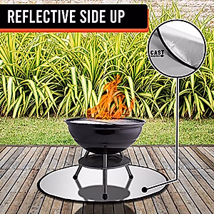 Fire Pit Mat - Fireproof Mat for Under Firepit - Two-Sided Heat Resistant Deck Protector Pad - Large Outdoor Wood Patio Grill Guard - Grass, Wood, Concrete Protection - Cast Master Elite
