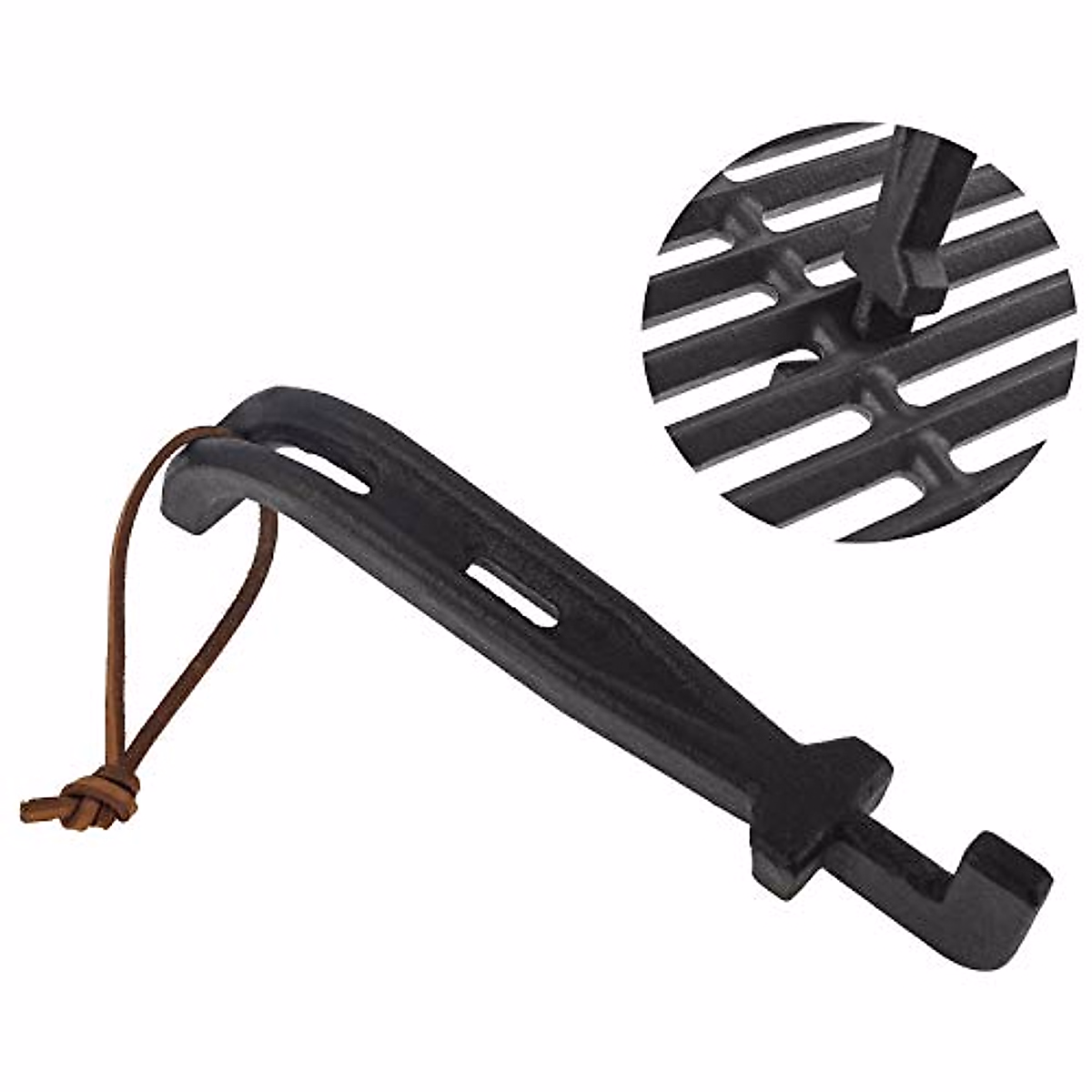 EasiBBQ Cast Iron Grill Grate Lifter, Barbecue Universal Grid Lifter, Hot Surfaces handling Lifter Gripper for Most Charcoal Grills and Gas Grills