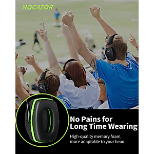 Hocazor Shooting Ear Protection NRR 26dB Suit for Shooters Hunting Range Racing Concert Sports Events Airports - Black&Green HO1006