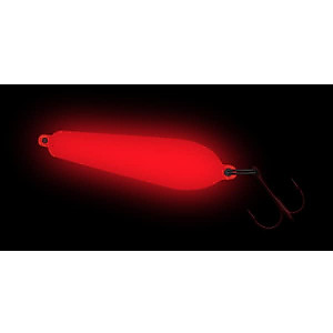 Big Nasty Tackle Super Glow Casting Spoon (1 Pack) (Red, 3/4 oz)