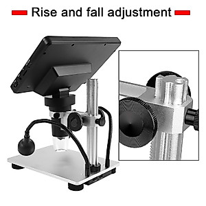 SVBONY SV604 7 Inch LCD Digital Microscope 1200X for Adults, Coin Microscope 1080FHD Video 12MP Camera, Electronic Microscope for Soldering, Wired Remote, Compatible with Windows and Mac OS
