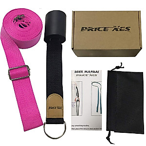 Adjustable Leg Stretcher Lengthen Ballet Stretch Band - Easy Install on Door Flexibility Stretching Leg Strap Great Cheer Dance Gymnastics Trainer stretching equipment taekwondo Training (rose)