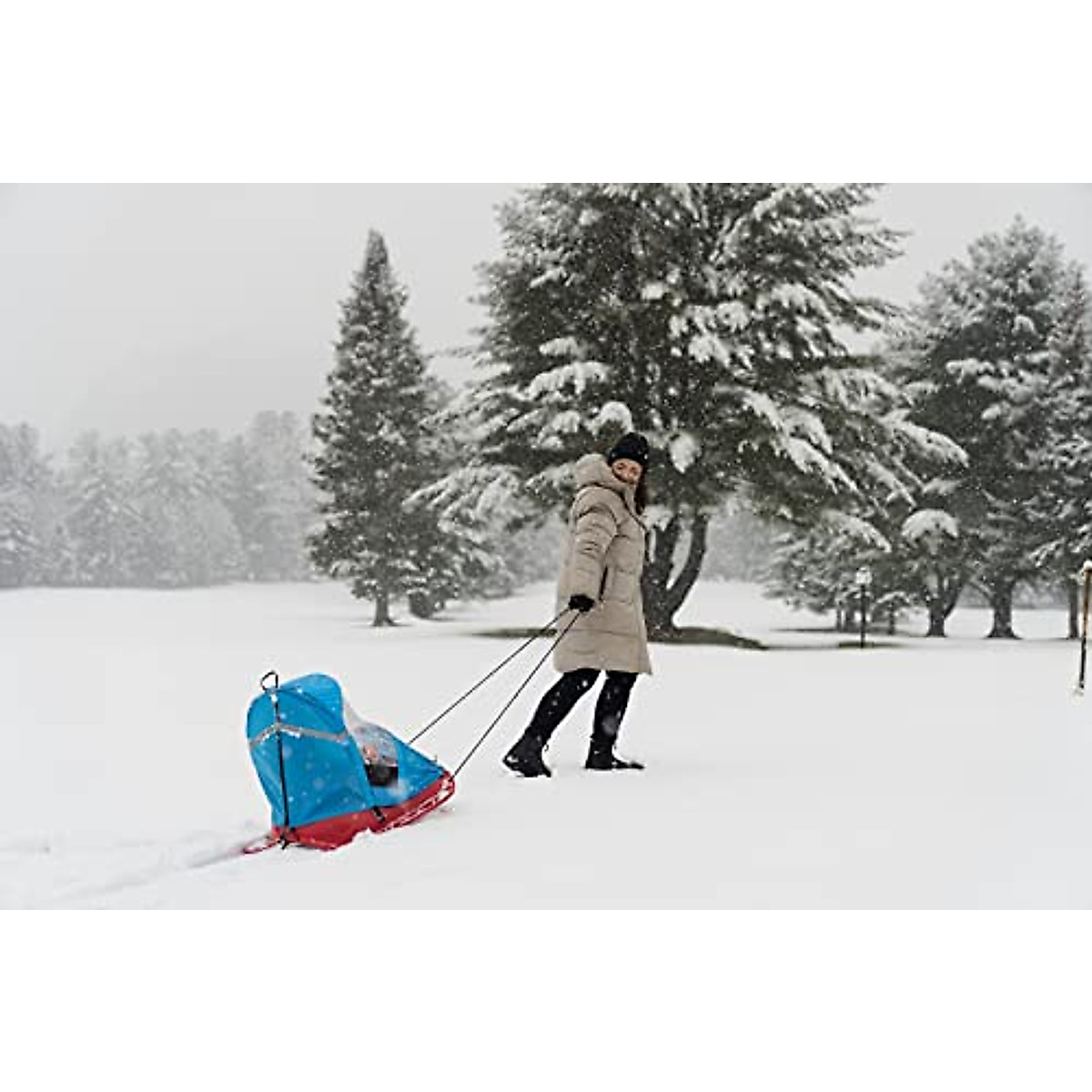 Pelican - Baby Sled Deluxe with Weather Shield, Toddler Sled for Snow, Kids Sled, Durable Sled for Winter Sledding - Children's Ages up to 24 Months