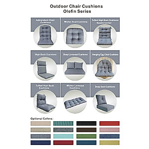 BOSSIMA Patio Furniture Cushions Comfort Deep Seat Glider Loveseat Cushion Indoor Outdoor Seating Cushions Light Grey