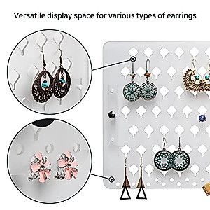 JACKCUBE Design Wall Mount Earring Jewelry Holder Organizer Hanger Storage Rack Display Frosted Acrylic with 94 Holes(Frosted, 15.7 x 9.4 x 0.9 inches) - MK201B
