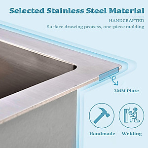 KOYGIMNDR Stainless Steel Laundry Tub Balcony Household Wash Basin with Washboard Kitchen Sinks Bathtub Single Bowl Easy to Clean Double Sink Laundry Pool (Color : Left, Size : 60x48cm)