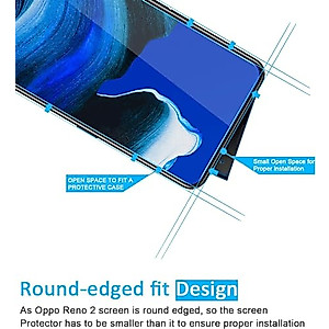 NEW'C 3 Pack Designed for Oppo Reno 2, Reno 2Z Screen Protector Tempered Glass, Case Friendly Anti Scratch Bubble Free Ultra Resistant