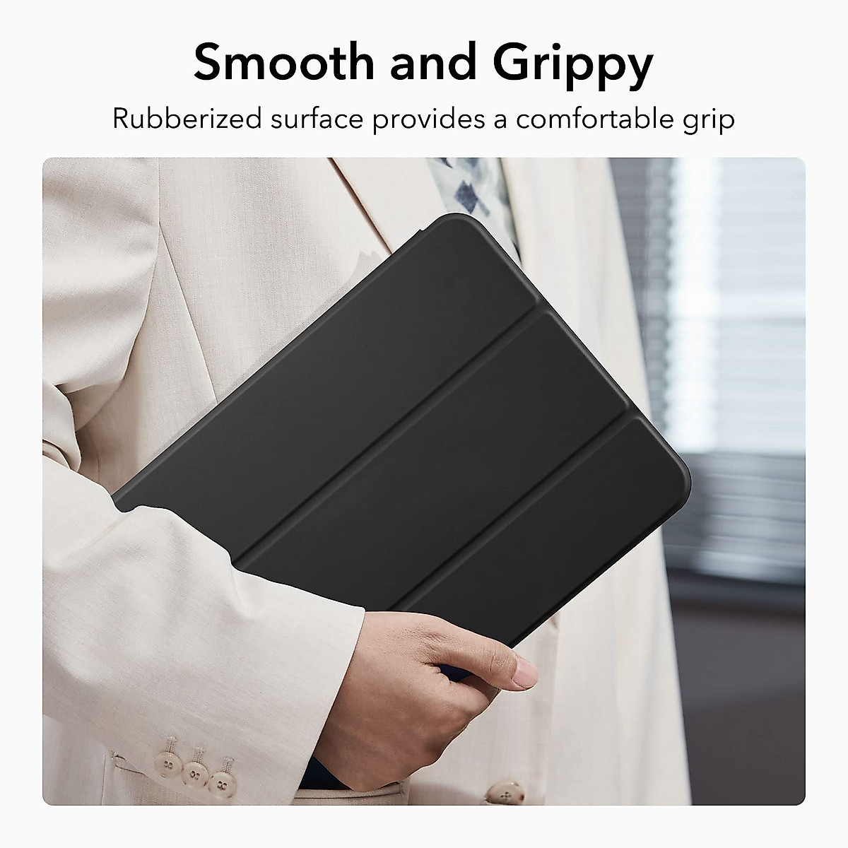 ESR for iPad 10th Generation Case, iPad 10th Folio Case (2022, 10.9 Inch), Convenient Magnetic Attachment, Two-Way Trifold Stand, Lightweight Protection, Rebound Series, Black