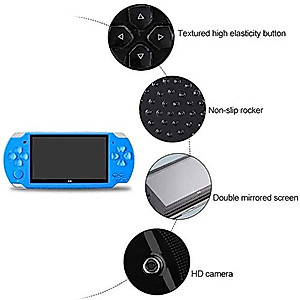 IZENGATE Blue Color X6 8GB 128-bit 10000+ Games 4.3inch Retro Handheld Video Game Console Support Music Video with Camera, Toy, Toys, Game, Game Player