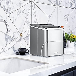 Newair 26 lbs. Countertop Ice Maker, Portable and Lightweight, Intuitive Control, Large or Small Ice Size, Easy to Clean BPA-Free Parts, Perfect for Cocktails, Scotch, Soda and More