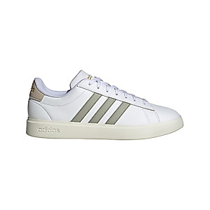 adidas Men's Grand Court 2.0 Sneaker, White/Silver Pebble/Wonder Beige, 10.5
