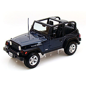 Maisto Jeep Wrangler Rubicon, Blue 31663-1/18 Scale Diecast Model Toy Car