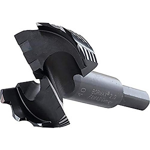 Famag Bormax 3/4 inch Forstner Bit Imperial, Outside Rim Saw Teeth, Hex Shank, Cooling Fins, Twisted Center Point, German Alloy Steel (3/4")