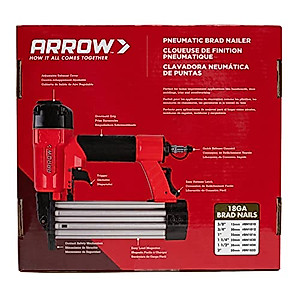 Arrow PT18G Gauge Oil-Free Pneumatic Brad Nailer - Small Light Trim and Interior Molding Work, Operates Up to 100psi Compression Unit, Fits 5/8", 3/4", 1", 1.5", 2" Brad Nails