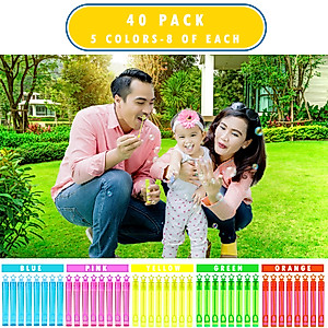 40-Piece Star Bubble Wands Assortment Neon Party Favors - Summer Gifts Bubbles Fun Toys