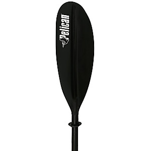 Pelican - Standard Kayak Paddle - Black - 220 cm (86.6 in.) - Aluminum Shaft and a Durable Polypropylene Blade - 0/65° Blade Angle - with Drip Ring - PS1965-00