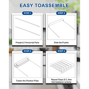 Soda Can Organizer for Refrigerator, 5 Rows Automatic Drink Dispenser for Fridge, Width Adjustable Soda Can Dispenser for Refrigerator, Beer Pop Can Water Bottle Storage for Pantry (White, 12.2"Deep)