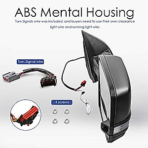 MOSTPLUS Power Heated Towing Mirrors Compatible for 2003-2016 Ford F-250 F-350 F-450 F-550 Super Duty w/Sequential Turn Light, Clearance Lamp, Running Light(Set of 2)