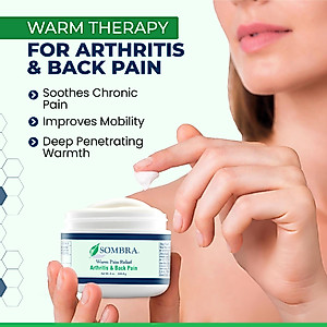 Sombra Warm & Cool Pain Relief Gel, Warm Relief for Arthritis and Chronic Pain Pre-Workout Muscle Rub, Cold for Swelling, Soreness, Post-Workout, Free of Artificial Fragrances, 8oz Per Jar