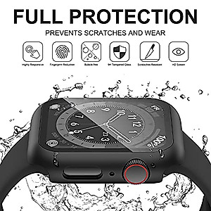 Recoppa for Apple Watch Case 42mm Series 3/2/1 with Screen Protector, Waterproof Hard PC Ultra-Thin Bumper HD Clear Anti-Fog All Around Protective Cover for iWatch 42mm Black