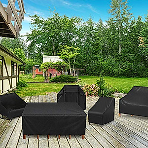 iCOVER Patio Chair Cover, 210D Lightweight Waterproof Cover for Deep Seat Armchair Lounge, Buckles Drawstring Design