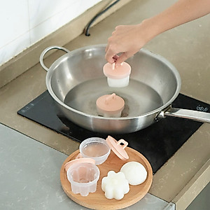 SHIDOW Egg Poacher Cups, Microwave Egg Poacher, Hard Boiled Egg Maker, Boiled Egg Cooker Without Shell, BPA Free Non-Stick Egg Poacher, Fast Poaching Egg Cooker for Hard Boiled Eggs