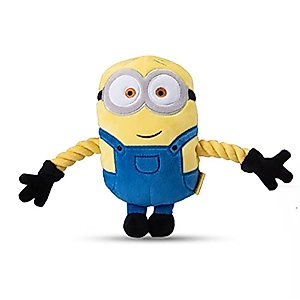 Minions Plush Toy Despicable Me Rise of Gru Dave Rope Limb Dog Toy | 8 Inch Plush Figure Rope Squeaky Dog Toy | Soft Stuffed Fabric Dog Toys from