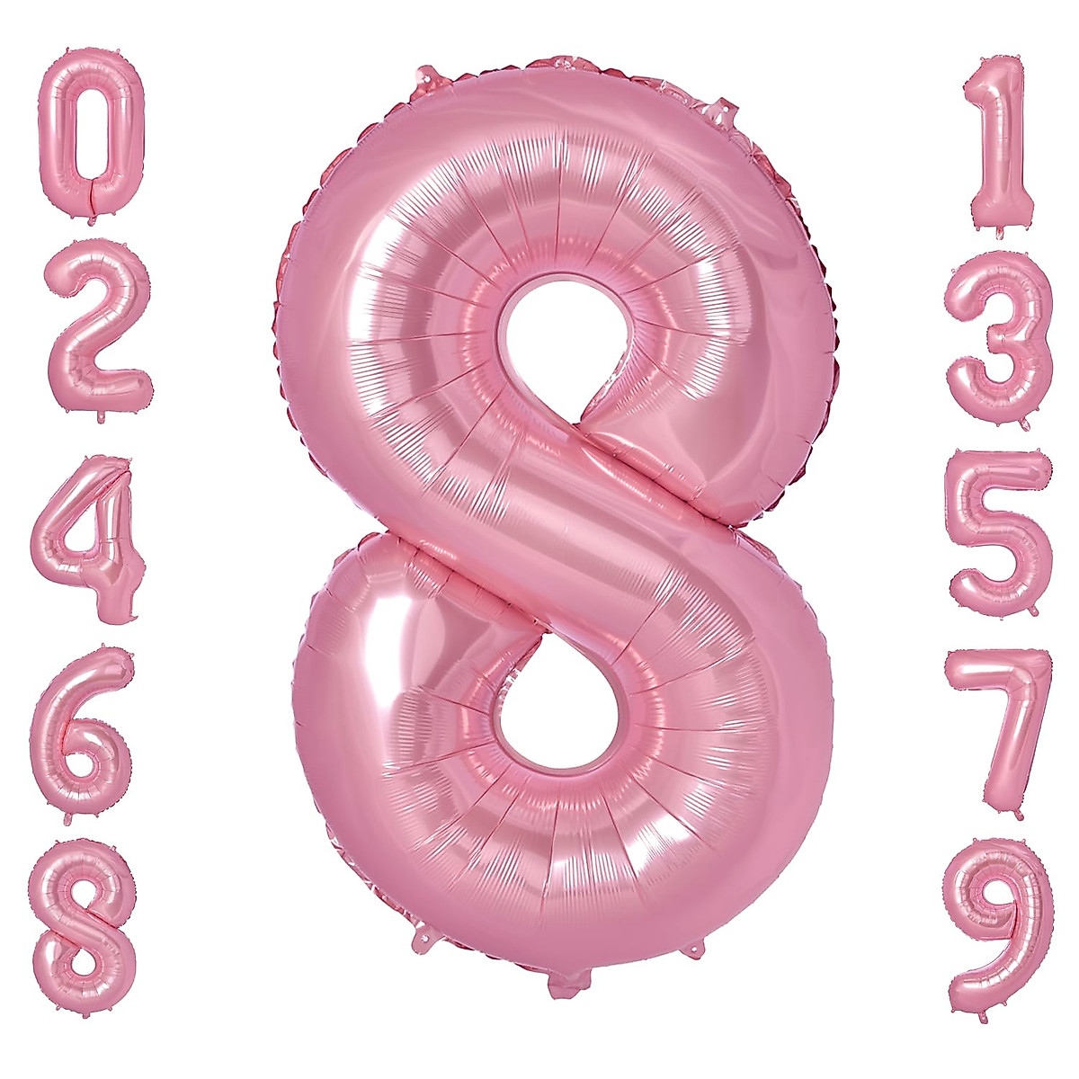 40 inch Number Balloons 8, Number Balloons Big Size for Birthday Graduation Wedding Anniversary Celebration Party Decorations (Pink)