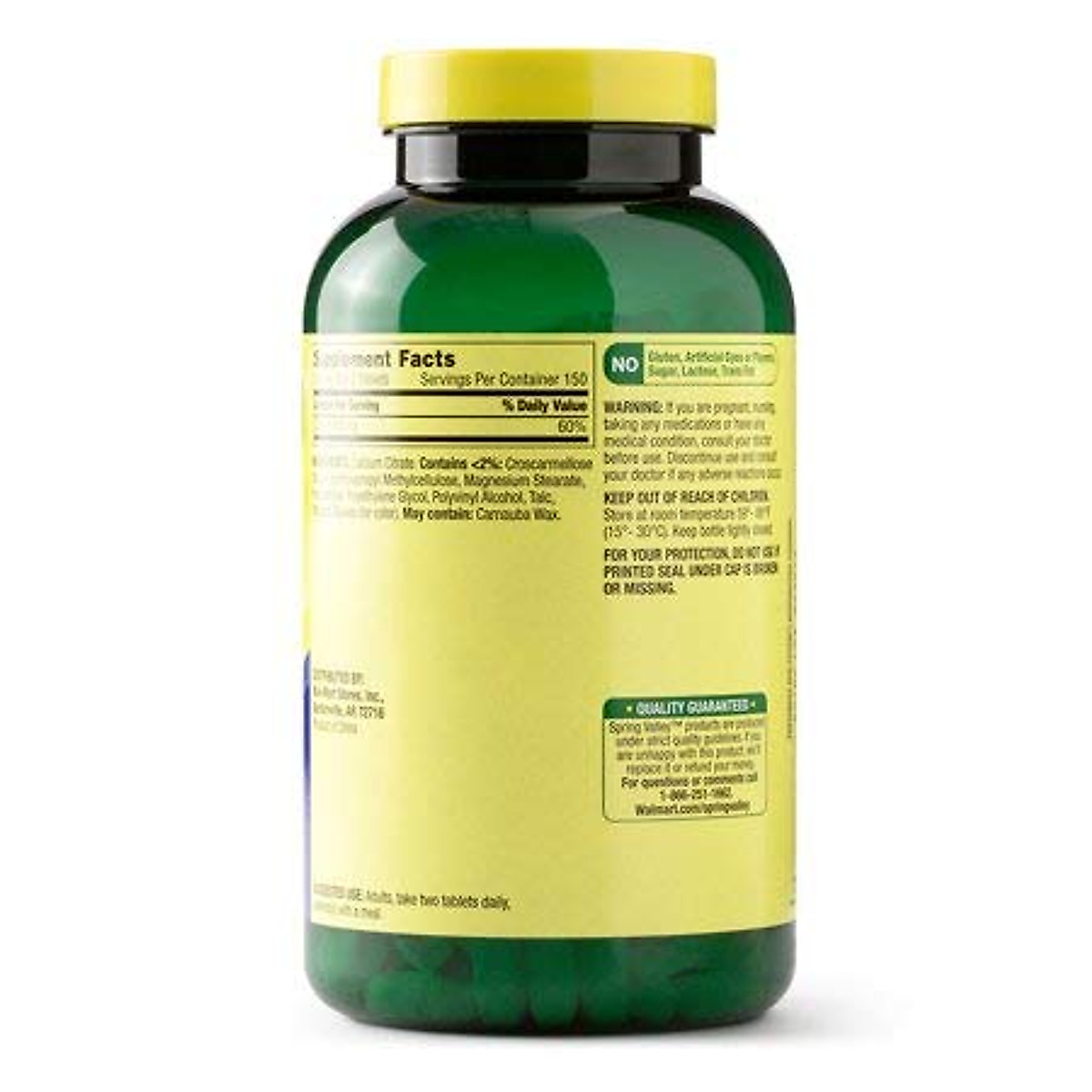 Spring Valley Calcium Citrate 600mg 300count (6 Pack)