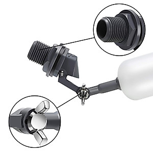 meekoo Float Ball Valve, 3/4 Inch Male Automatic Fill Feed Humidifier Tank Water with Adjustable Arm for Ponds, Livestock Water Trough, Aquariums, Aquaculture, Hydroponics and Reservoir(2 Pack)