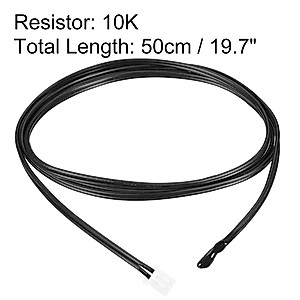 uxcell 10K NTC Thermistor Probe 19.7 Inch Epoxy Sensitive Temperature Temp Sensor for Air Conditioner