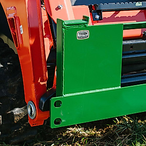 Titan Attachments Skid Steer Quick Tach Adapter Converts to John Deere Hook and Pin Style Connection, Green Finish, 3000 LB Capacity, No Welding