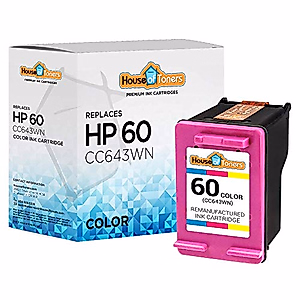 Houseoftoners Remanufactured Ink Cartridge Replacement for HP 60 for HP Deskjet D1660 D2645 D5560 F2400 F4200 F4400 Photosmart C4600 C4680 C4700 (1 Color)