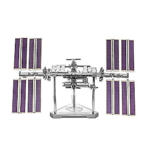 Metal Earth Fascinations Premium Series International Space Station 3D Metal Model Kit Bundle with Tweezers