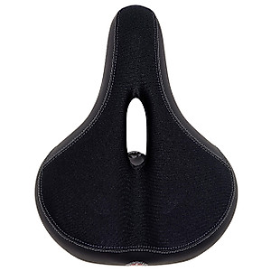 Schwinn Comfort Bike Seat for Men and Women, Commute Gateway Gel, Replacement Saddle Fits All Adult Bikes with Standard Seatpost, With Pressure Relief Channel, Black