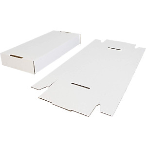 Square Deal Recordings & Supplies Set of 5-7 inch 45rpm Vinyl Record Storage Box - Sturdy Cardboard with Removable Lid - Holds up to 200 7 inch Records