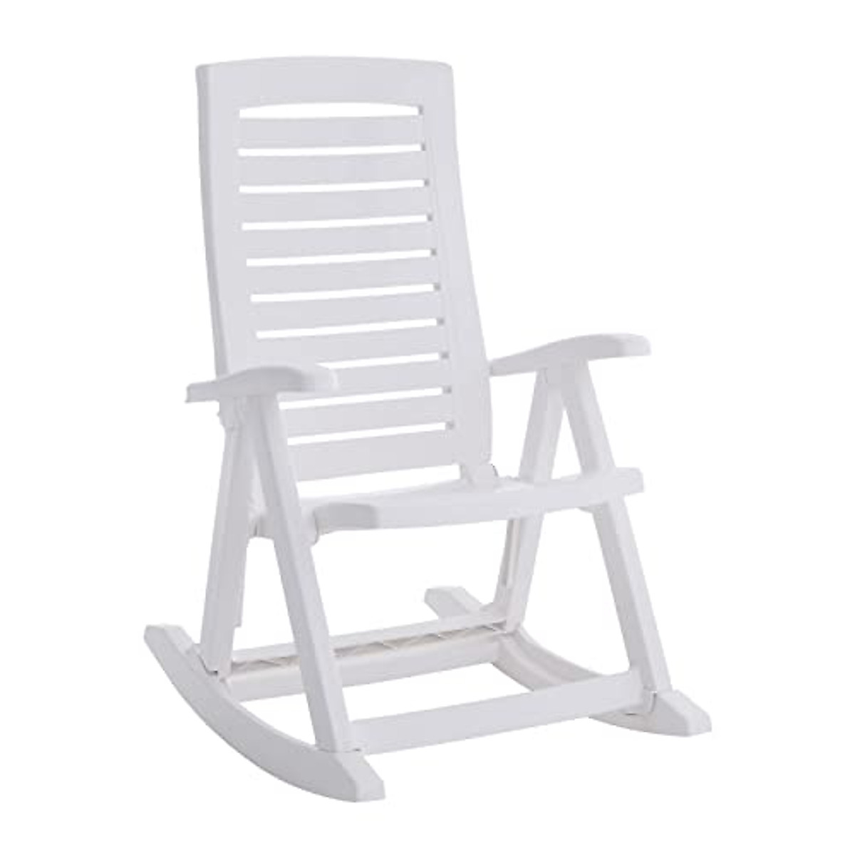 BrylaneHome Foldable Rocking Chair, White