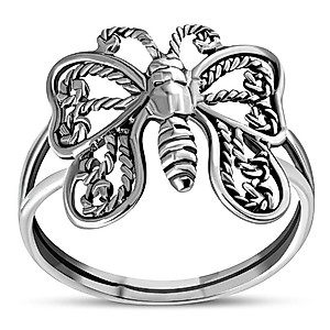 My Daily Styles Women's 925 Sterling Silver Butterfly Ring (9)