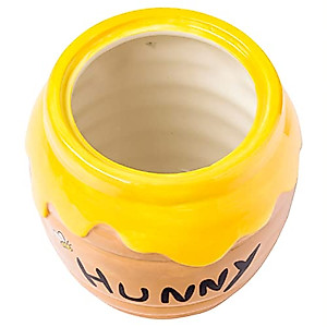 Silver Buffalo Disney Winnie the Pooh Honey "Hunny" Pot Sculpted 3D Hand Painted Ceramic Snack Cookie Jar (Small)