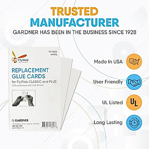 Gardner FlyWeb Fly Light Glue Boards 2 Pack of 10 Replacement Glue Boards Flyweb Classic Fly Light and Flyweb Plus - Trap Fruit Flies, Mosquitoes, Bugs and Other Flying Insects(White)