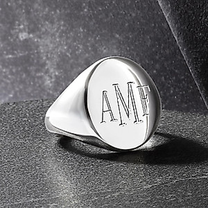 Ross-Simons Monogram - Sterling Silver Signet Ring. Size 7