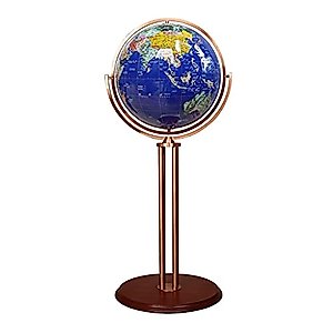 geographic globe 16.5” Diameter Large World Globe Floor Standing Educational Earth Globe With Round Wooden Base Geographic Globes For Home Decor world globe gift (World Globe a) (W