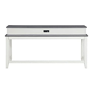 Martin Svensson Home Del Mar Console Bar Table and Stool Set, Antique White and Gray