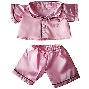 Pink Satin PJ's Clothes Outfit Fits Most 14" - 18" Build-A-Bear and Make Your Own Stuffed Animals