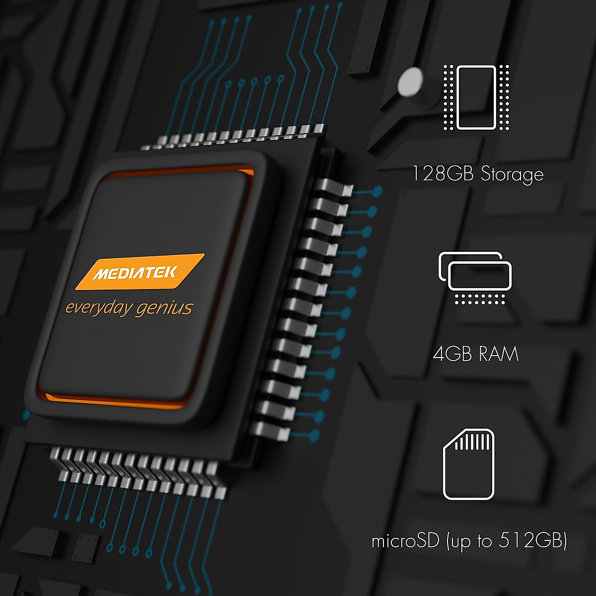 NUU A15 Cell Phone 4GB + 128GB, Compatible with Mint, Metro, T-Mobile, Qlink and More, Perfect for Teenagers, Dual SIM 4G, Octa-Core Helio G36 2.2GHz 6.5" HD+, Android 13, White, US Warranty