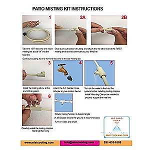 mistcooling Patio Misting System-Patio Misting Kit Assembly - Make Your own Misting System - Easy to Build and Install - 5 Minute Installation (48Ft 12 Nozzles)