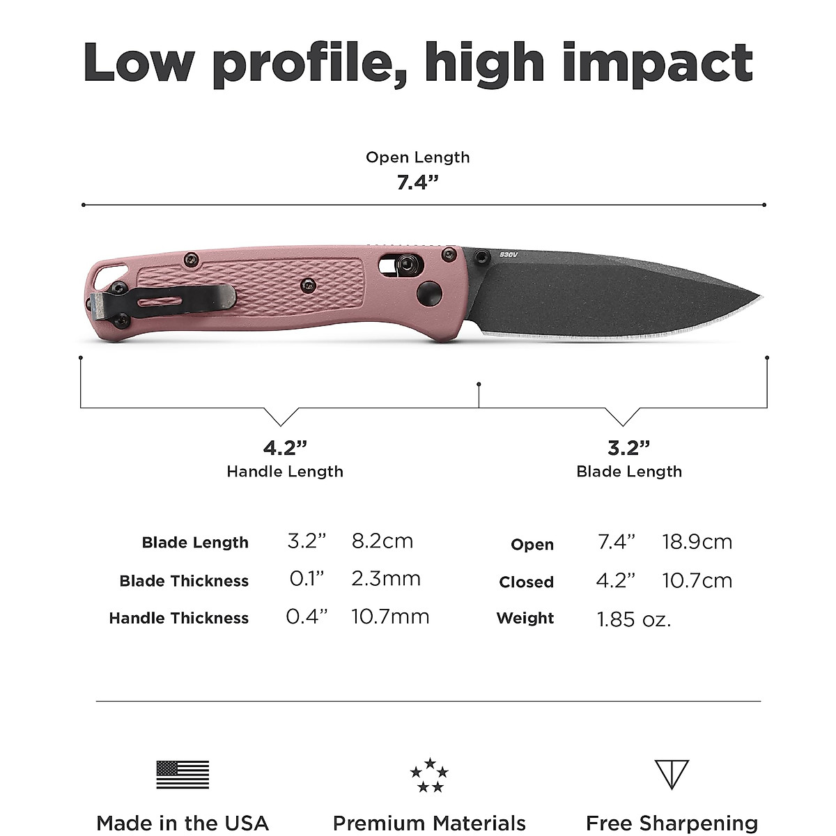 Benchmade - Bugout 535 EDC Knife with Alpine Glow Grivory Handle (535BK-06)